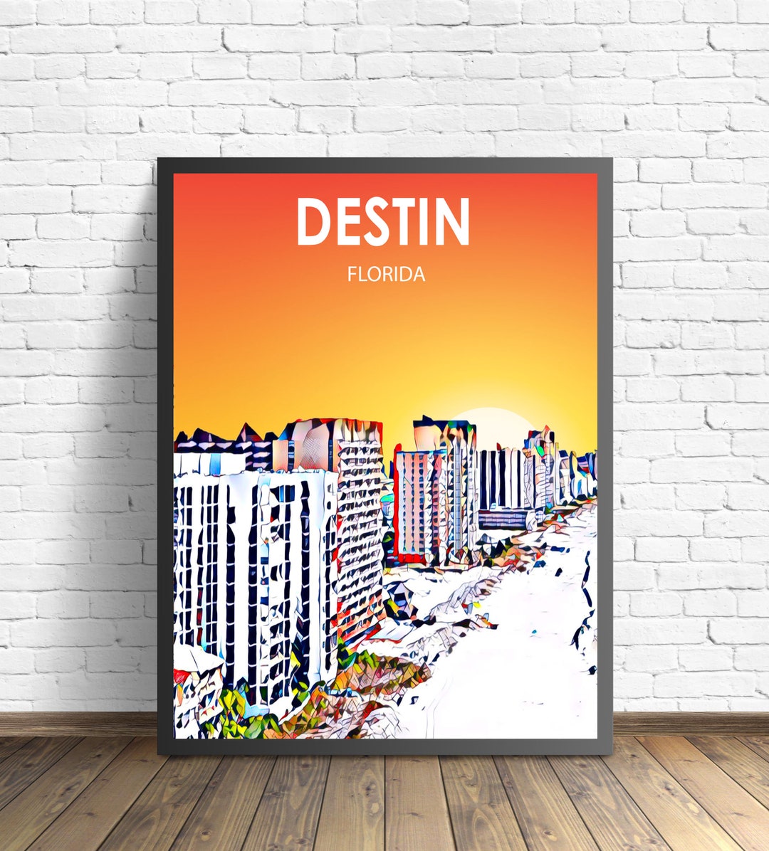 Destin Florida Art Poster Sunset Landscape Poster Print, Destin Wall ...