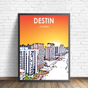 Destin Florida Art Poster Sunset Landscape Poster Print, Destin Wall ...