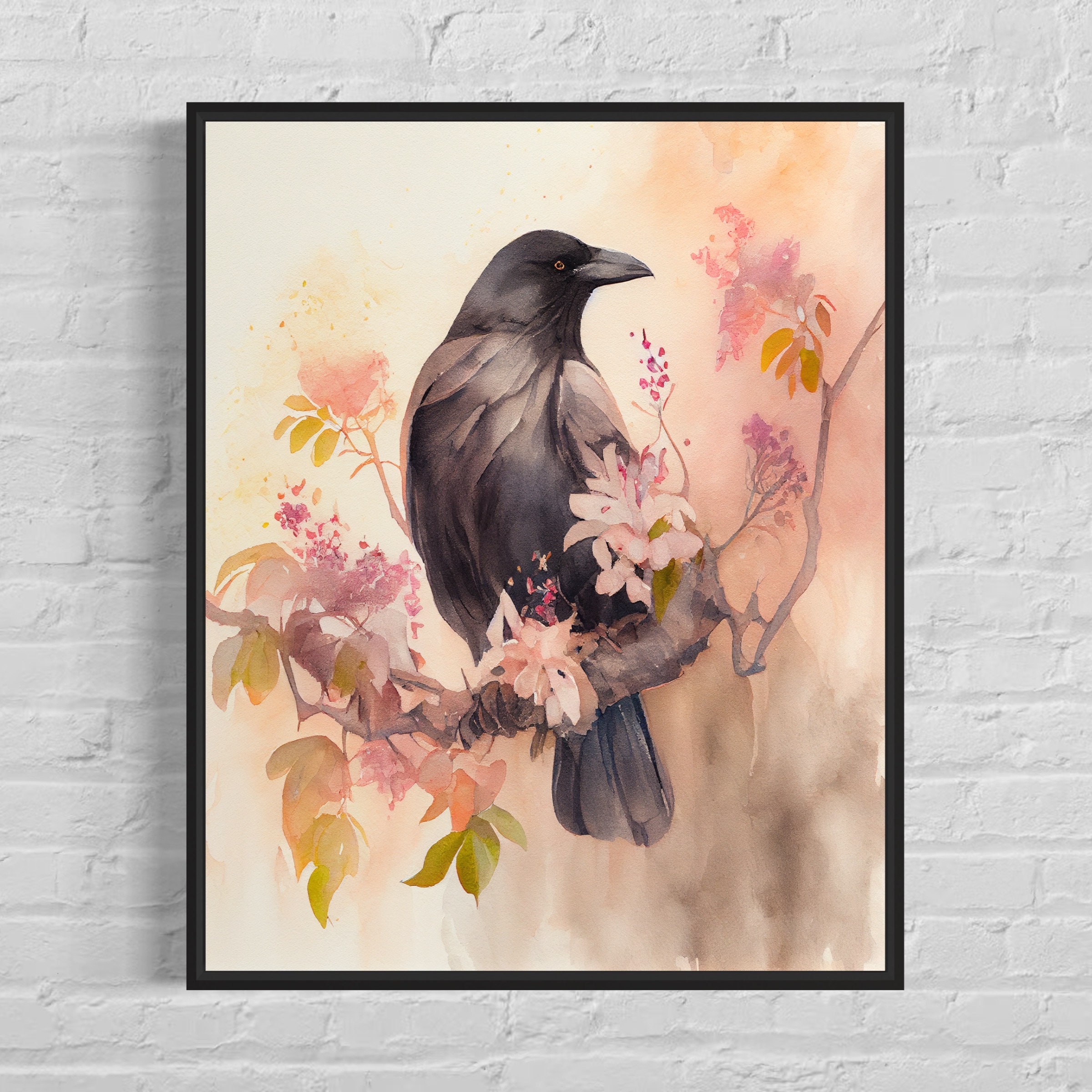 Crow Retro Art Print Crow Illustration Crow Vintage Wall Art - Etsy