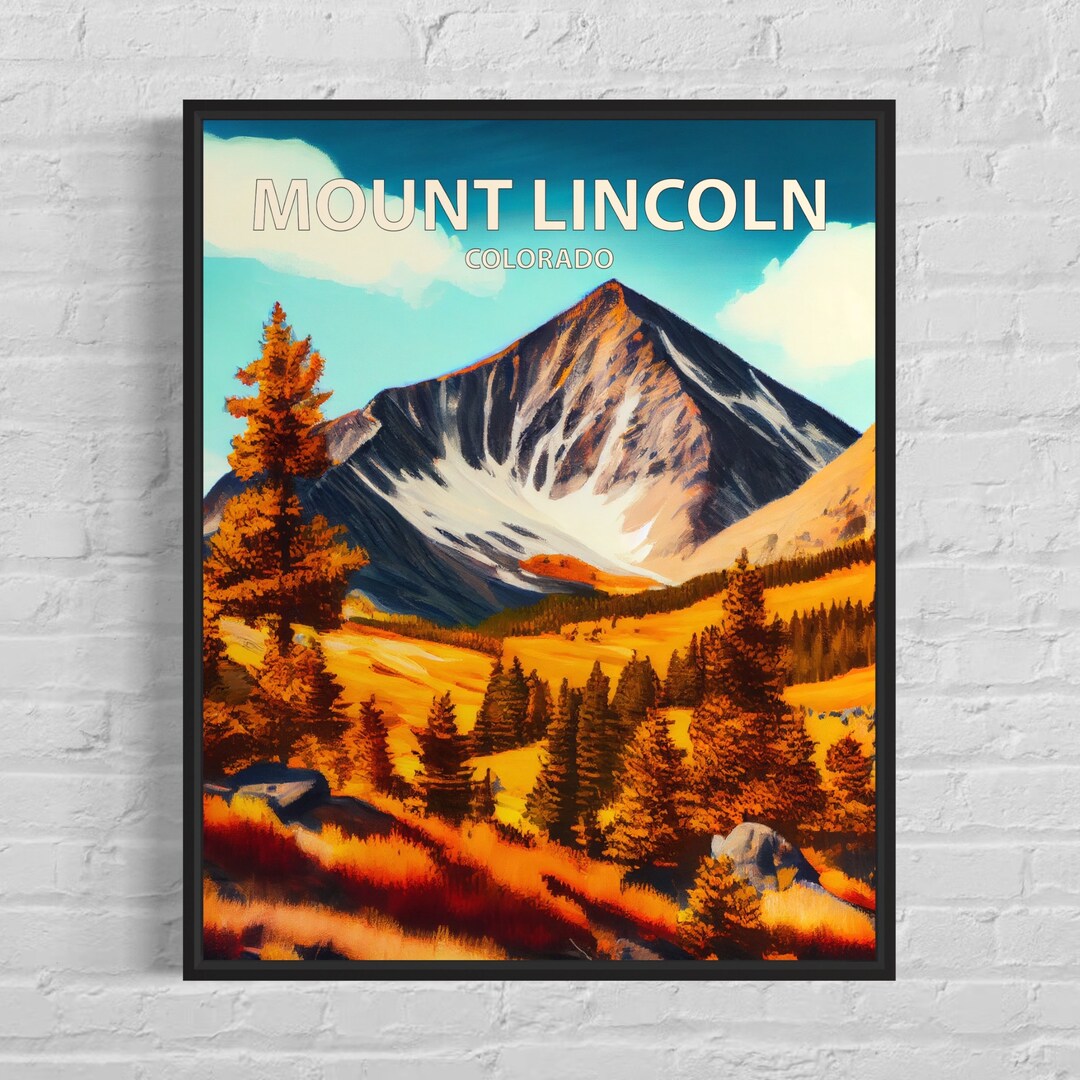 Mount Lincoln Colorado Art Print, Mount Lincoln Wall Art Painting ...