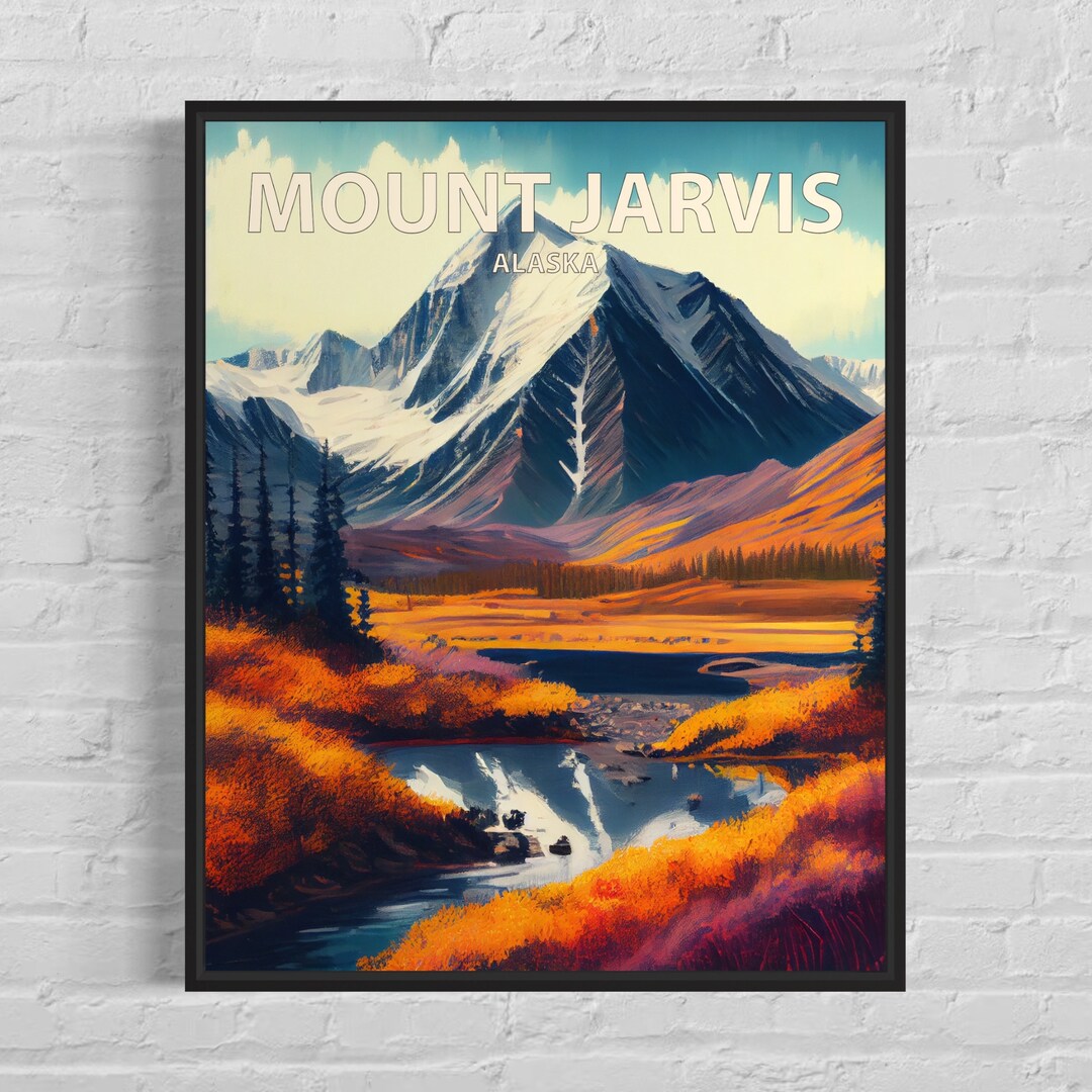 Mount Jarvis Alaska Art Print, Mount Jarvis Wall Art Painting, Mount ...