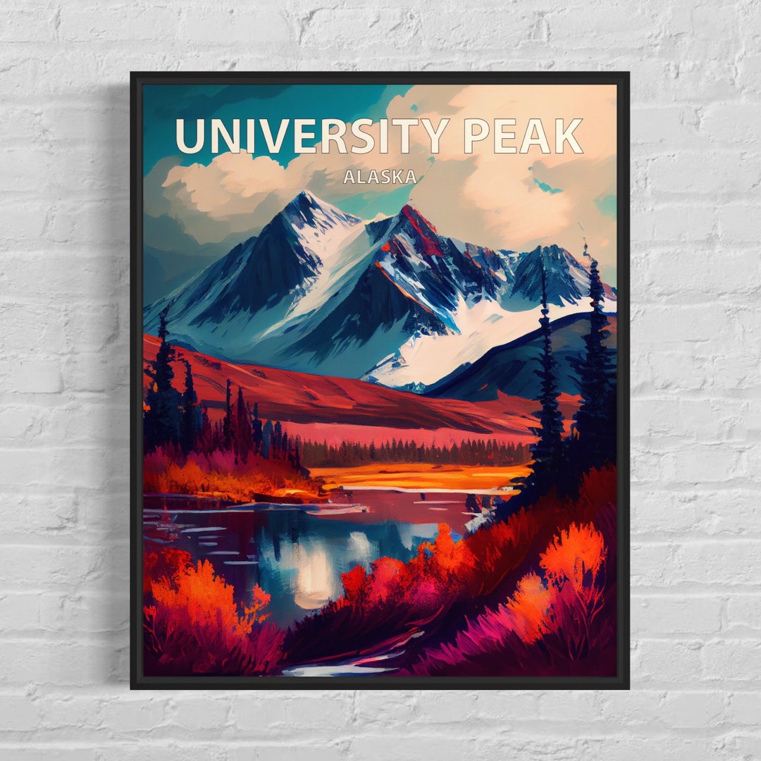 University Peak Alaska Art Print, University Peak Wall Art Painting ...