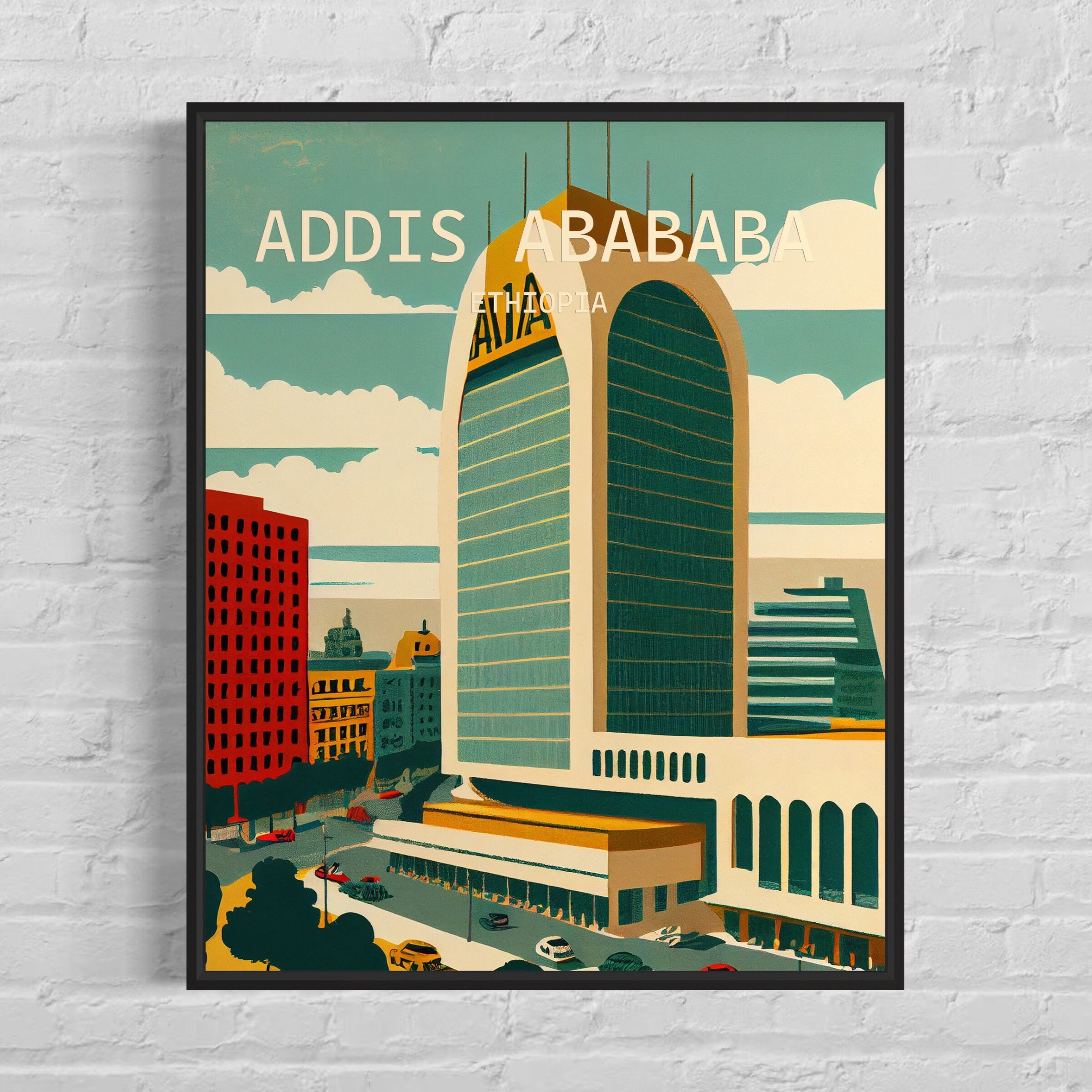 Addis Ababa Ethiopia Retro Art Print Addis Ababa Wall Art - Etsy