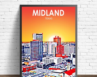 Midland Skyline Poster - Etsy