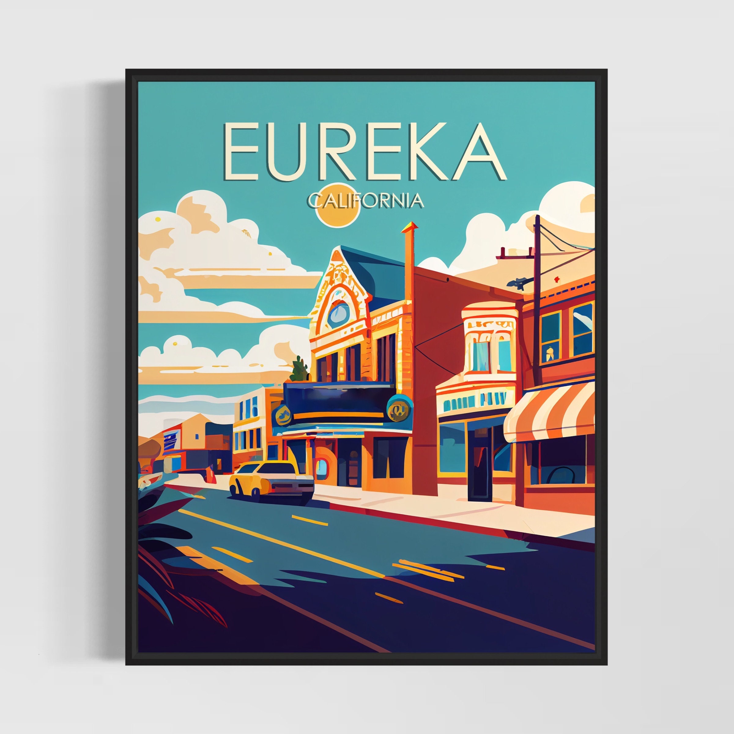Eureka California Retro Art Print Eureka Art Illustration - Etsy