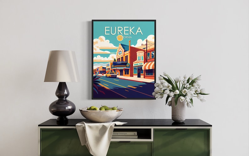 Eureka California Retro Art Print Eureka Art Illustration - Etsy
