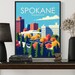 Spokane Washington Retro Art Print, Spokane Washington Wall Art ...