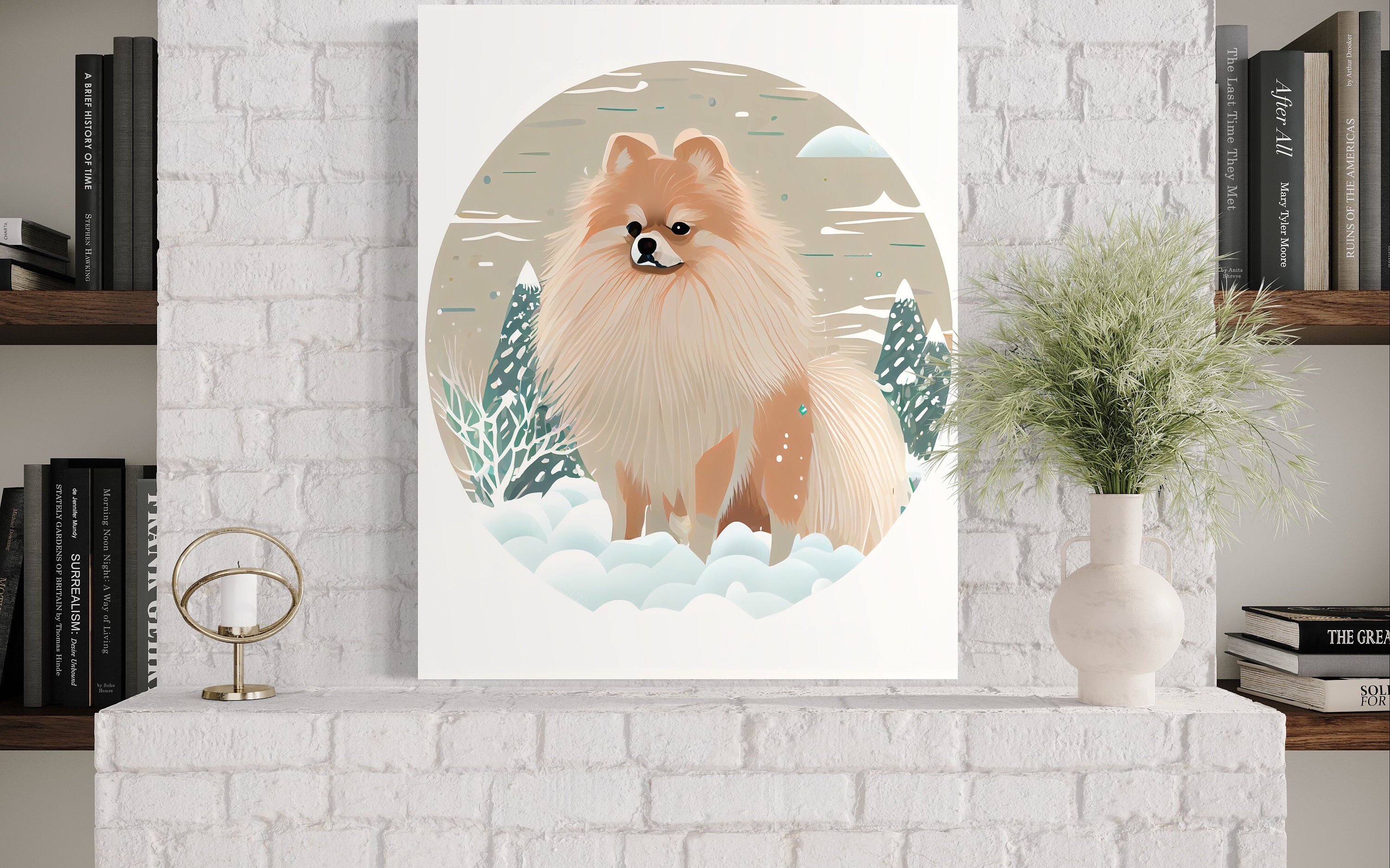 Pomeranian Retro Art Print Pomeranian Illustration - Etsy