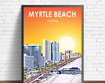 Myrtle Beach Poster - Etsy