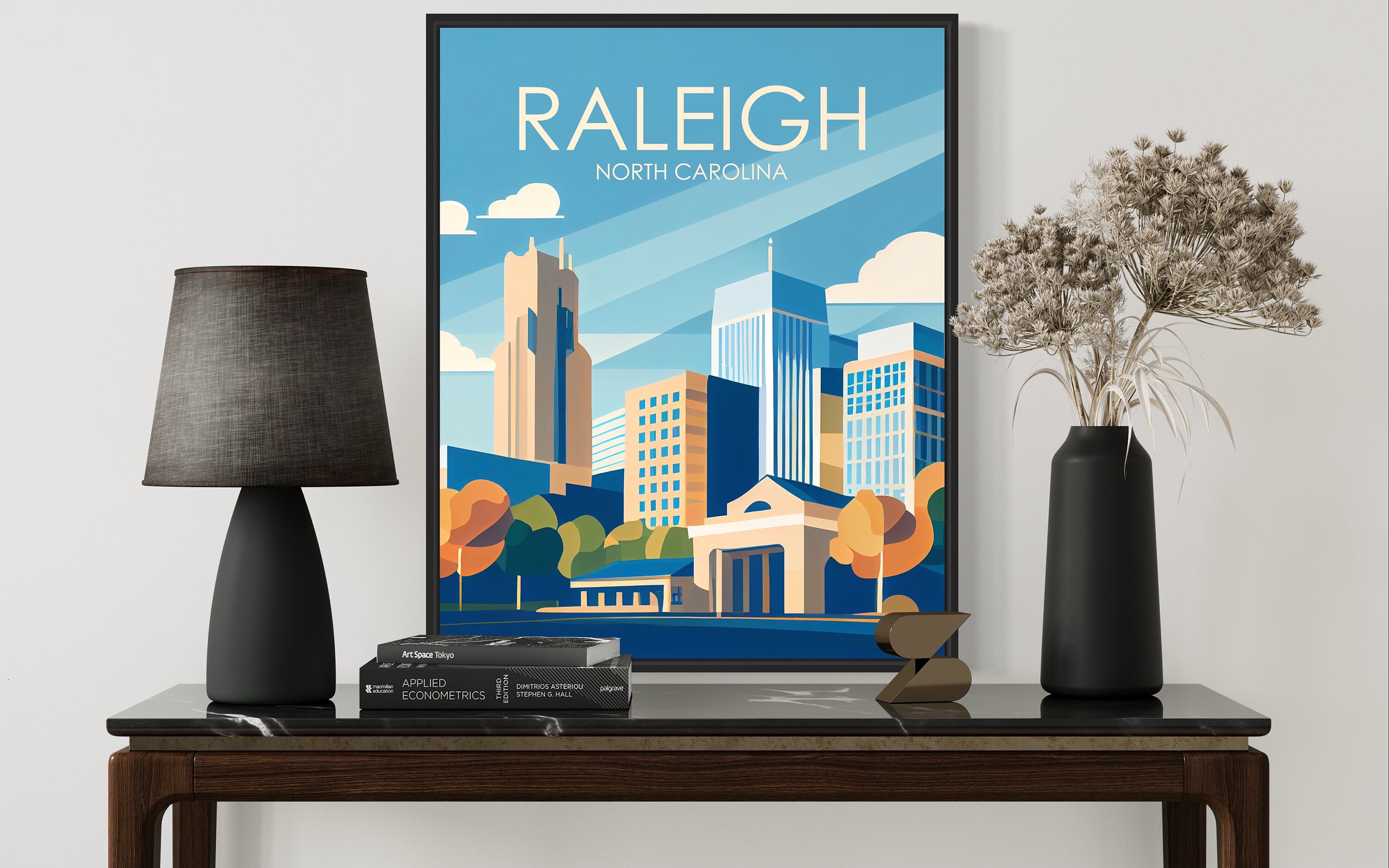 Raleigh North Carolina Retro Art Print Raleigh Wall Art - Etsy