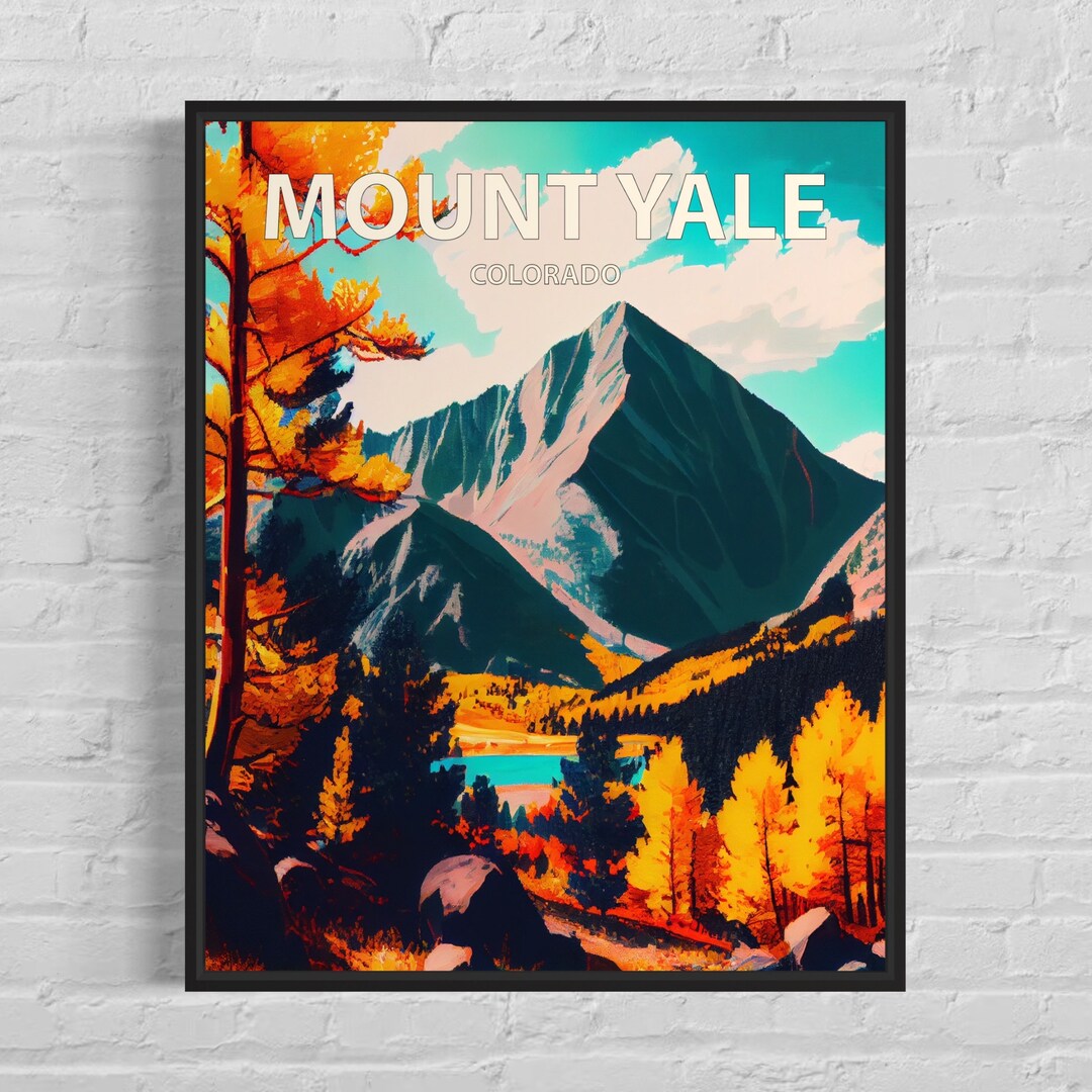 Mount Yale Colorado Art Print, Mount Yale Wall Art Painting, Mount Yale ...
