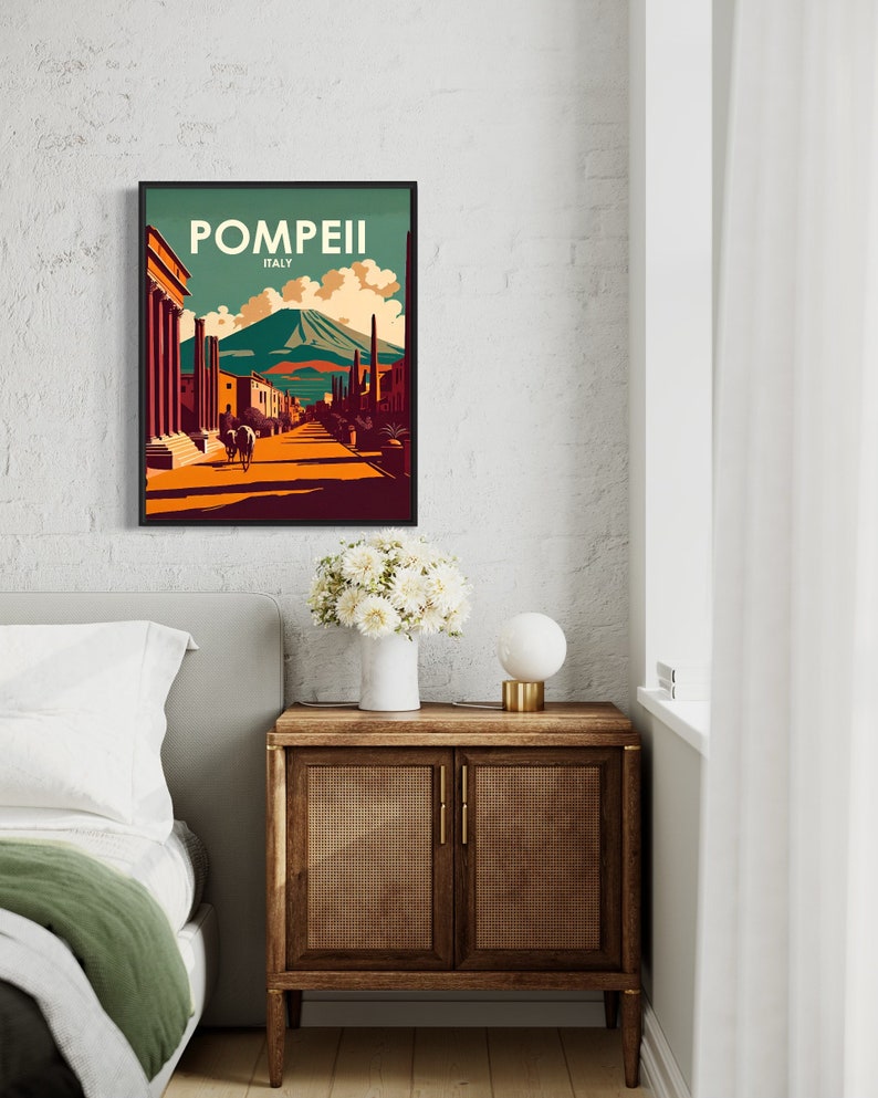 Pompeii Italy Retro Art Print Pompeii Italy Wall Art - Etsy