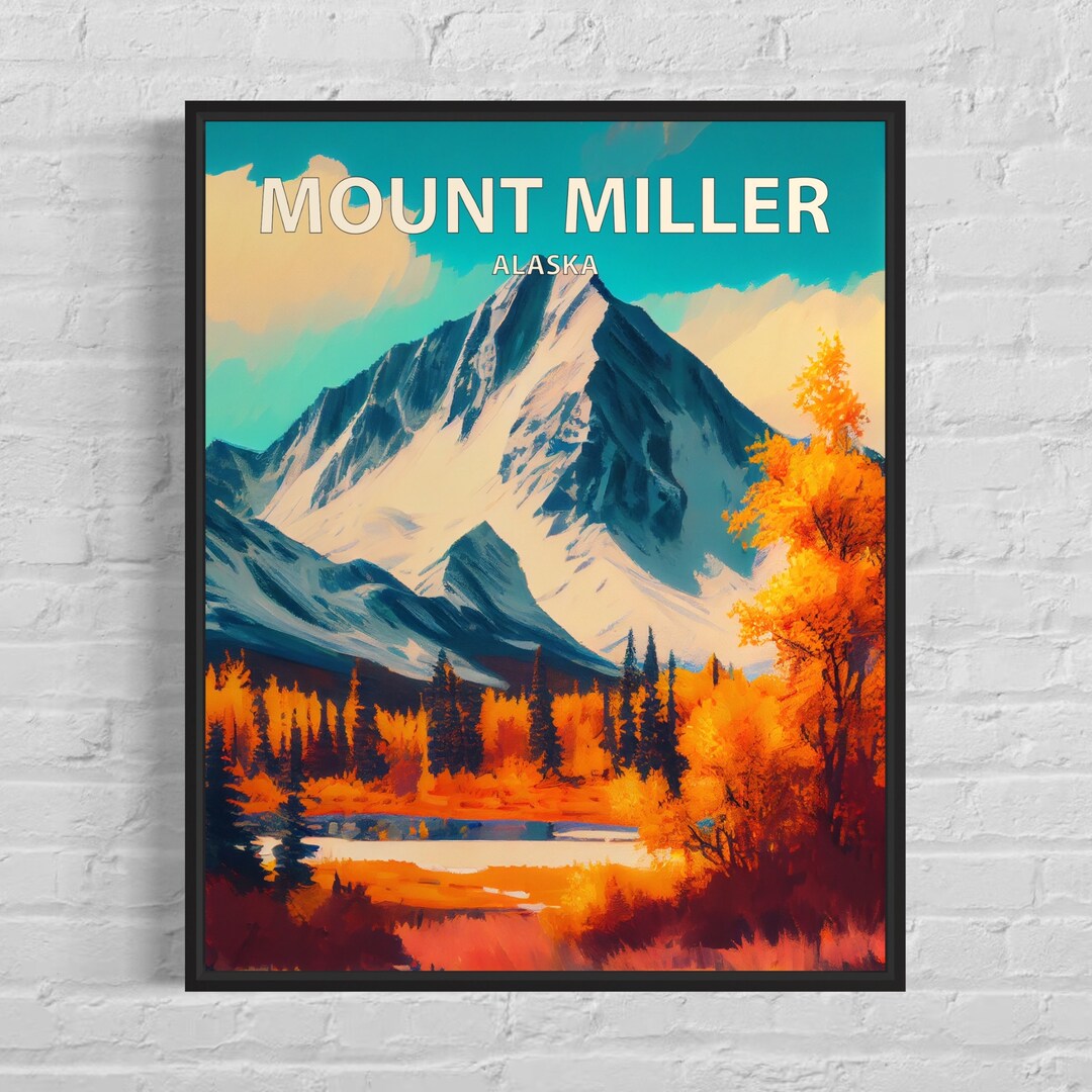 Mount Miller Alaska Art Print, Mount Miller Wall Art Painting, Mount ...