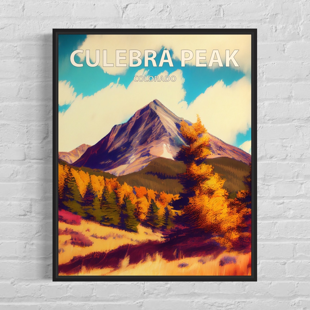 Culebra Peak Colorado Retro Art Print, Culebra Peak Wall Art Painting ...