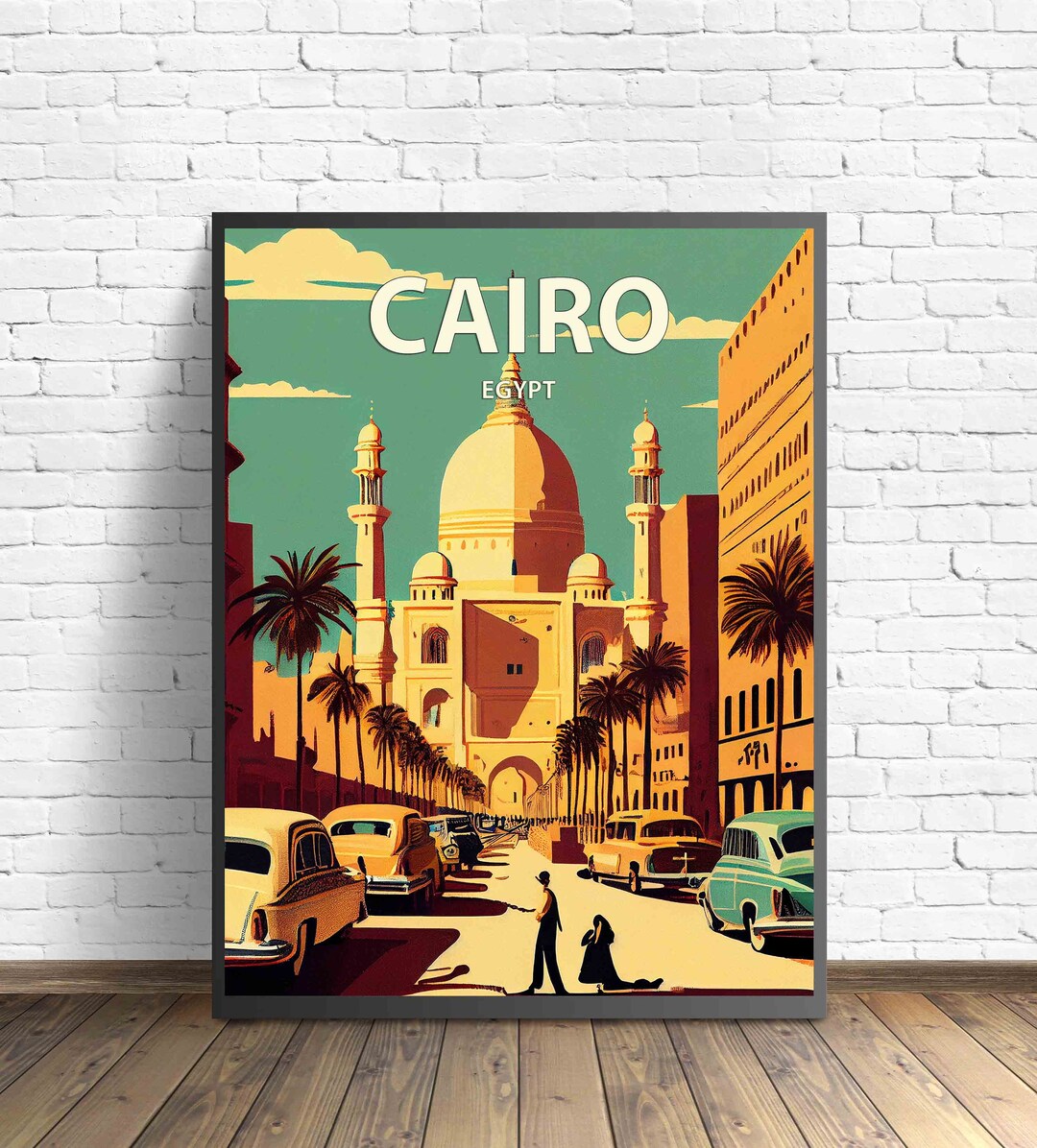 Cairo Egypt Retro Art Print, Cairo Art Illustration, Cairo Minimal ...