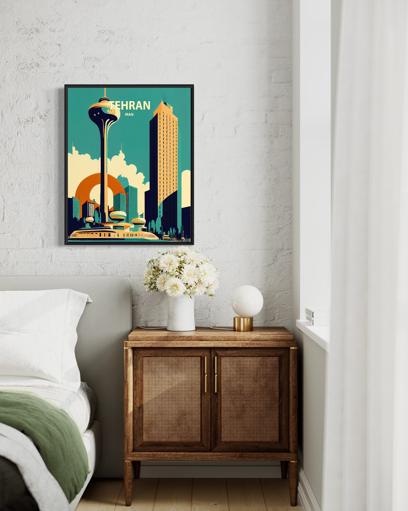 Tehran Iran Retro Art Print Tehran Wall Art Illustration - Etsy