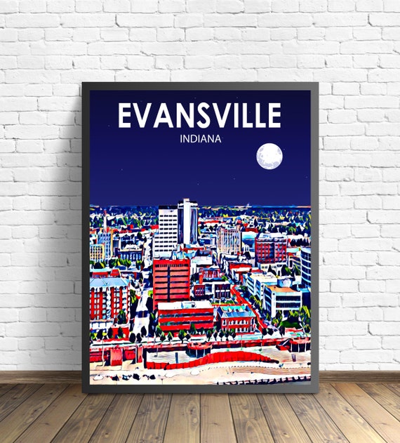 Evansville Art Prints Evansville Indiana Skyline By Towseef Dar Wall