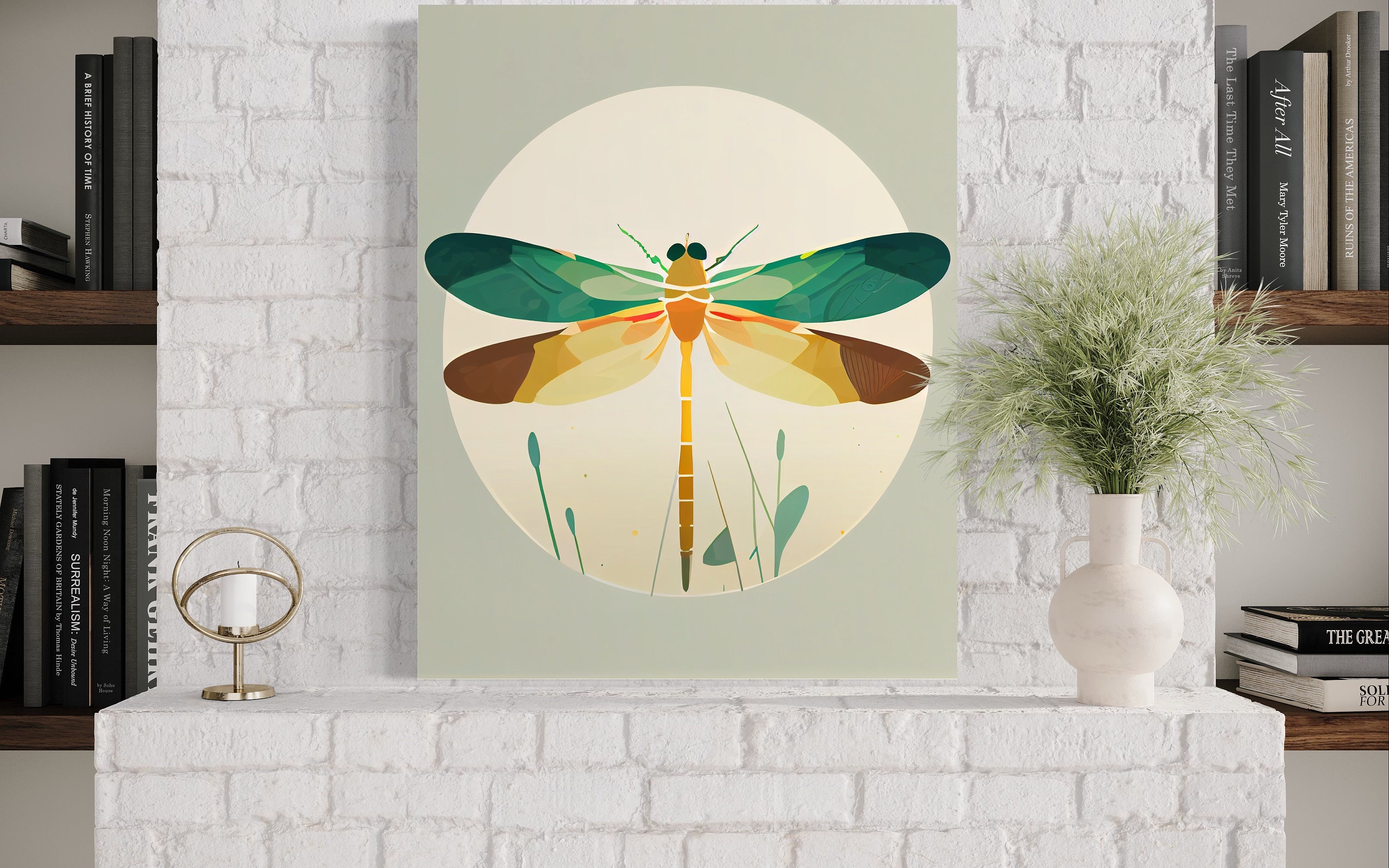 Dragonfly Retro Art Print Dragonfly Illustration Dragonfly - Etsy