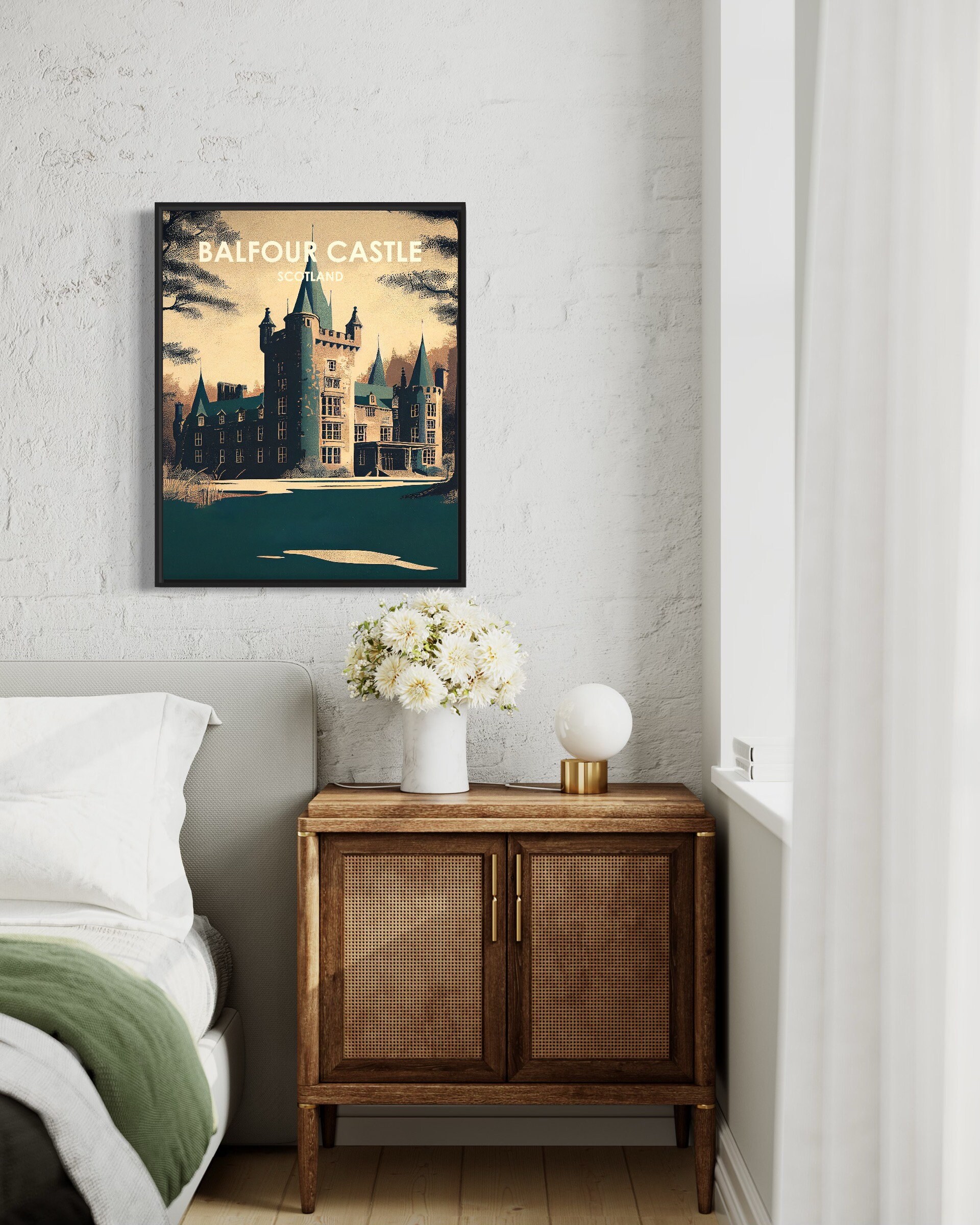 Balfour Castle Scotland Retro Art Print Balfour Castle - Etsy