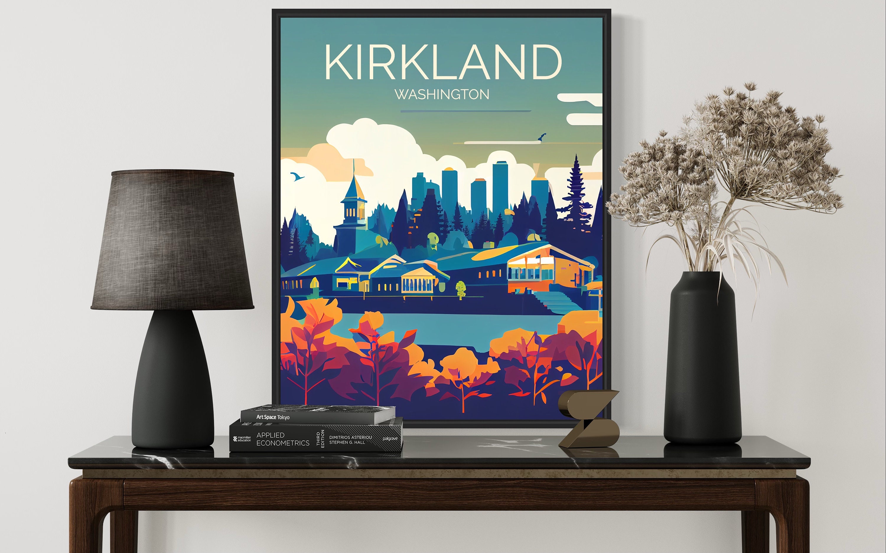 Kirkland Washington Retro Art Print Kirkland Wall Art - Etsy