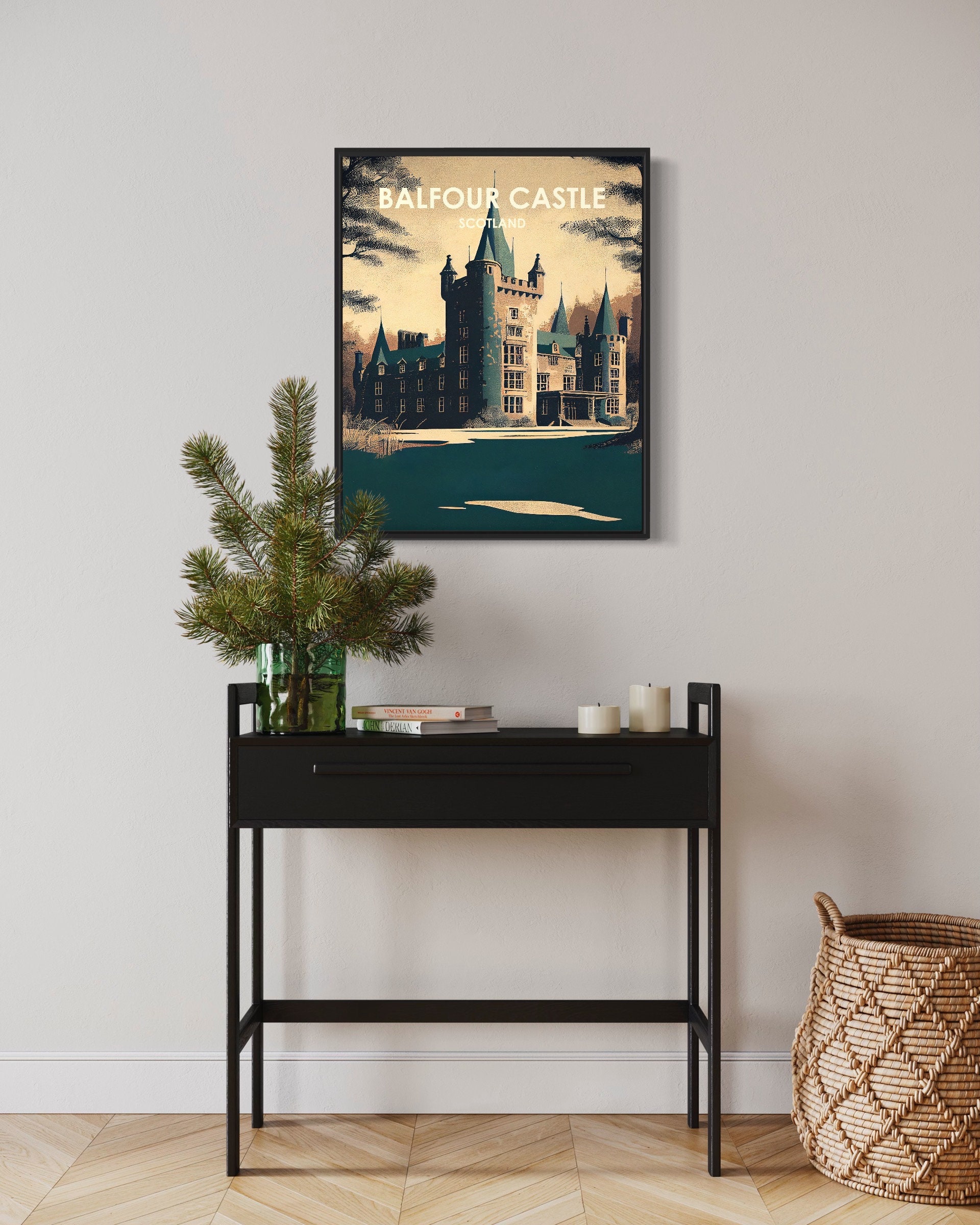 Balfour Castle Scotland Retro Art Print Balfour Castle - Etsy