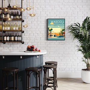 Wasco California Retro Art Print, Wasco Art Illustration, Wasco Vintage ...