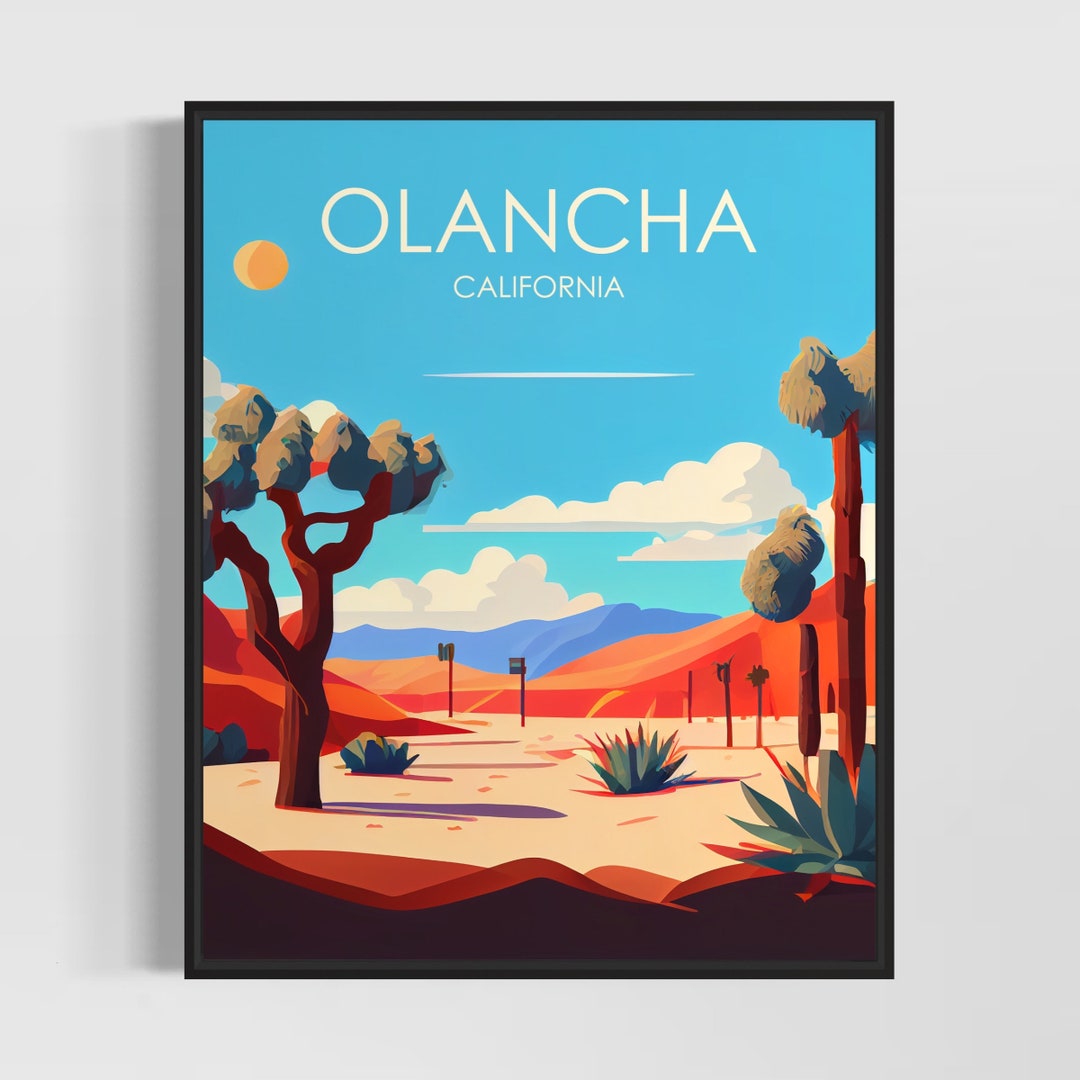 Olancha California Retro Art Print, Olancha Art Illustration, Olancha ...