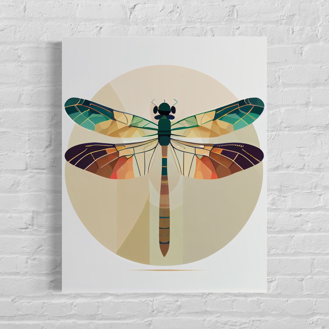 Dragonfly Retro Art Print, Dragonfly Illustration, Dragonfly Vintage ...