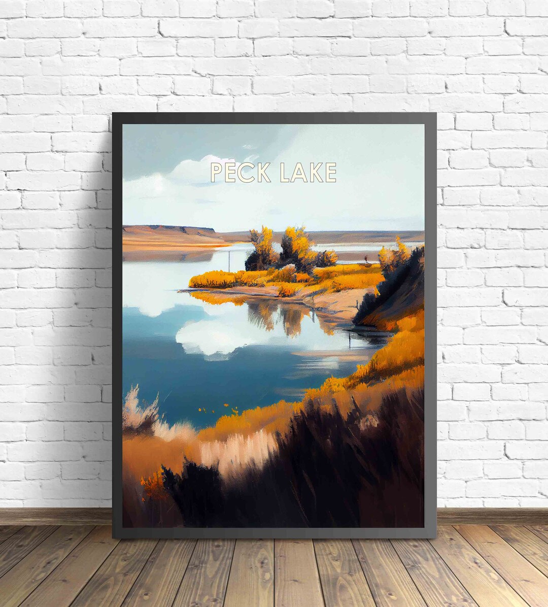 Peck Lake Montana Retro Art Print, Peck Lake Montana Wall Art ...