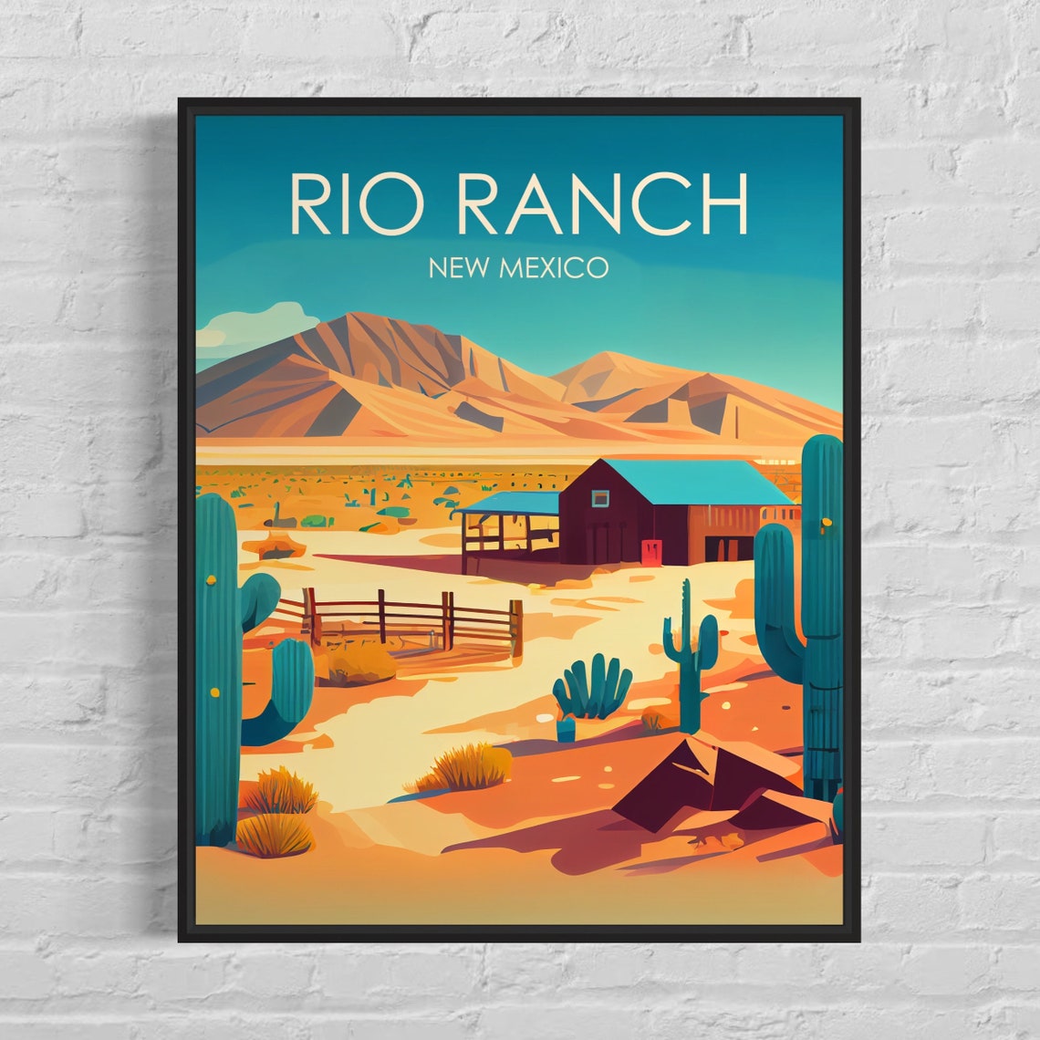 Rio Ranch NM Retro Art Print Rio Ranch Wall Art Illustration - Etsy