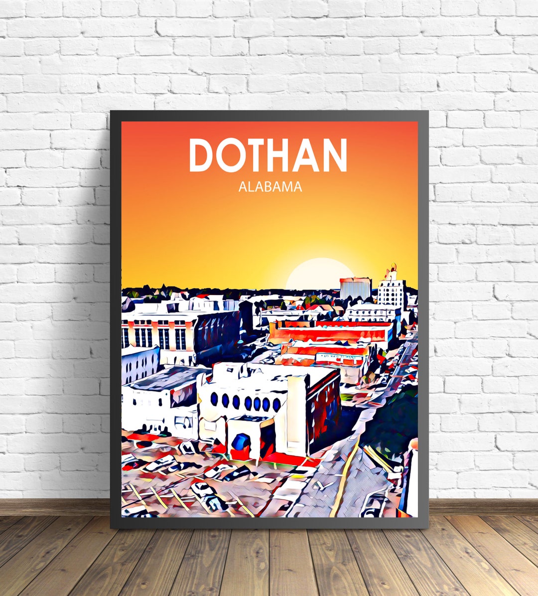Dothan Alabama Art Poster Sunset Landscape Poster Print, Dothan City ...