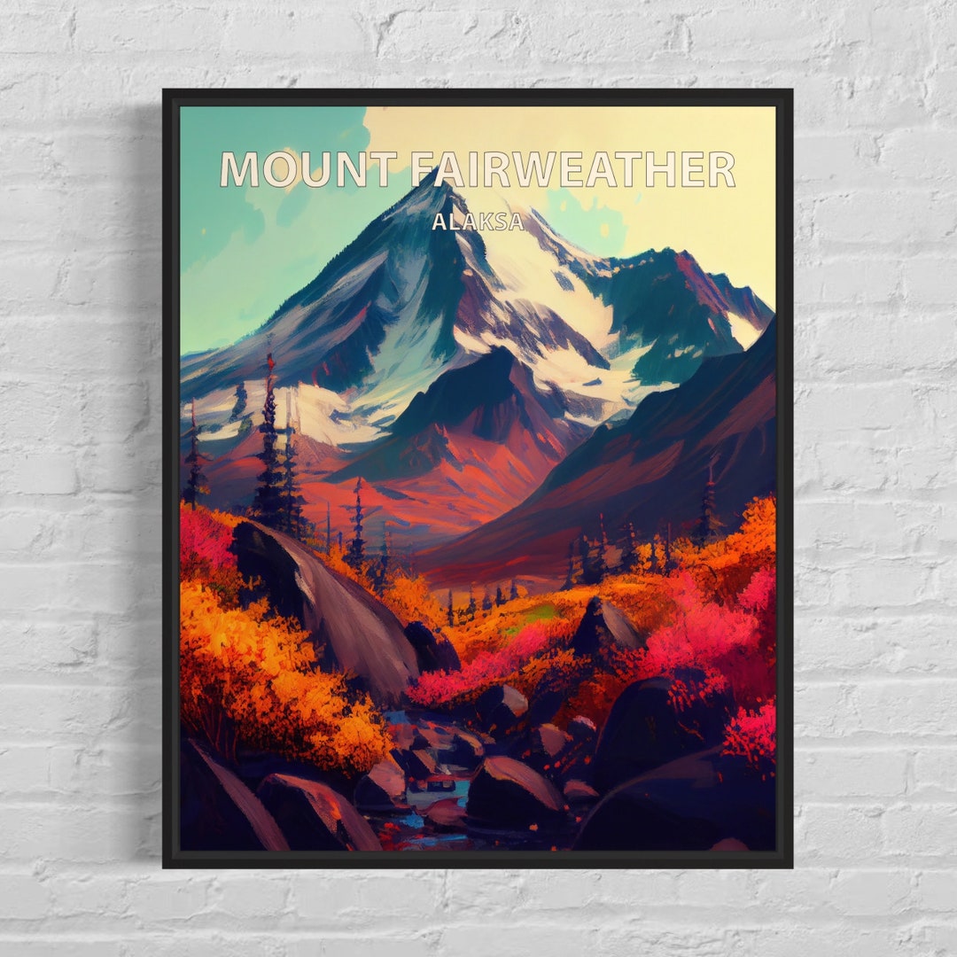 Mount Fairweather Alaska Art Print, Mount Fairweather Wall Art Painting ...