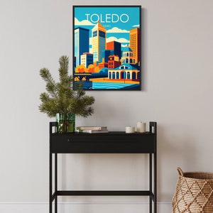Toledo Ohio Retro Art Print, Toledo Wall Art Illustration, Toledo ...
