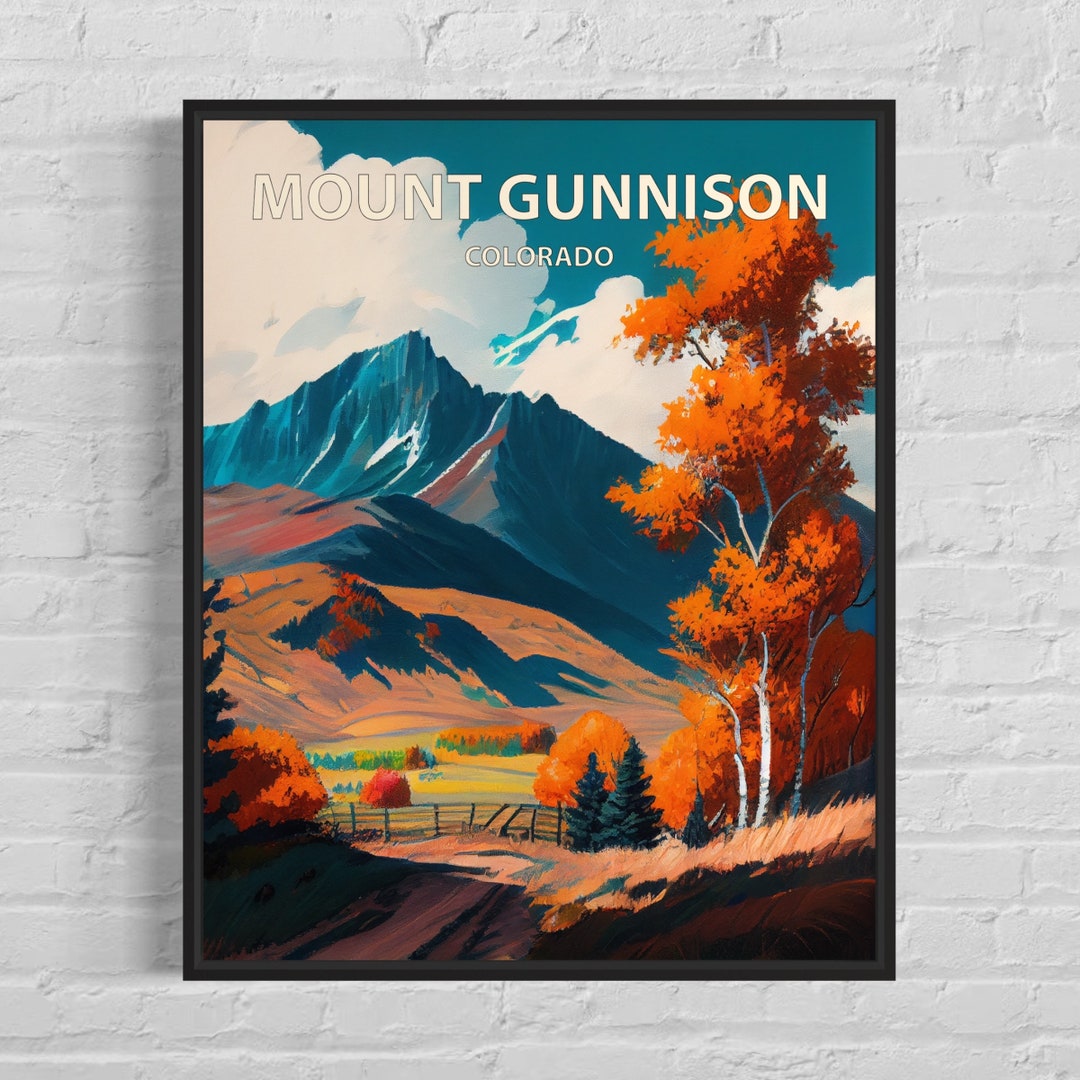 Mount Gunnison Colorado Art Print, Mount Gunnison Wall Art Painting ...