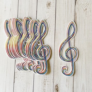 Treble Clef Sticker | Music Stickers | Water Bottle and Laptop Decal - Etsy