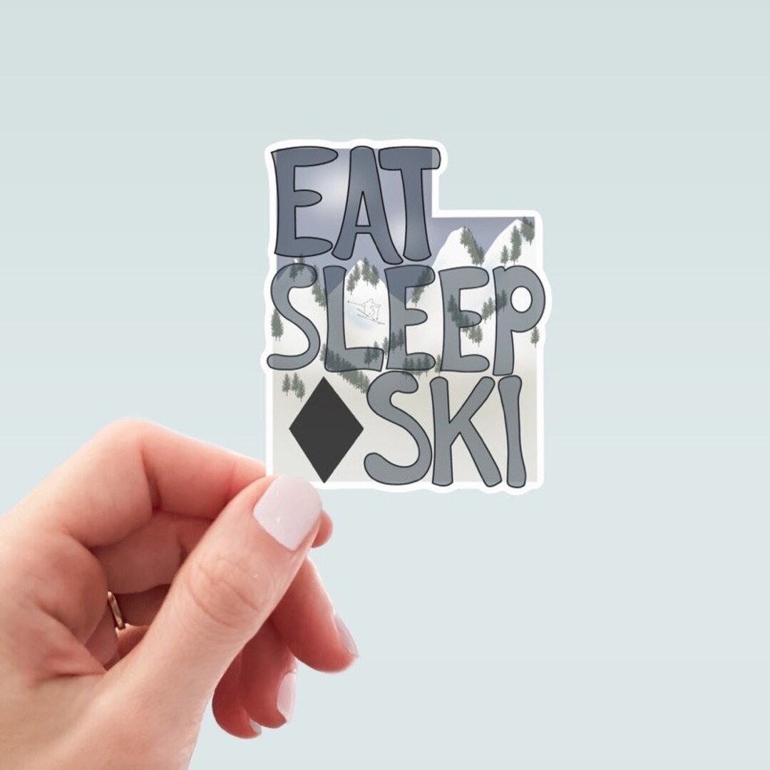 Skiing Sticker Sticker for Ski Helmet Ski Utah Sticker - Etsy