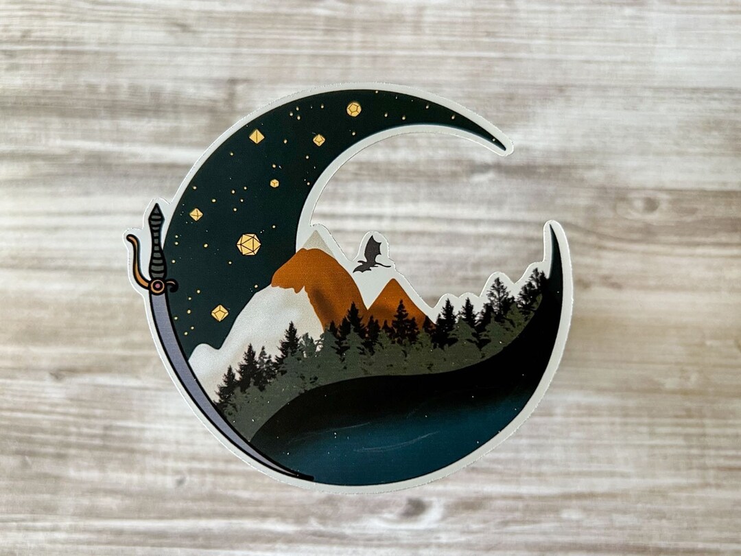 Moon Dnd Sticker Dnd Dice Sticker Dungeon Master Gift Ideas Dnd Group ...