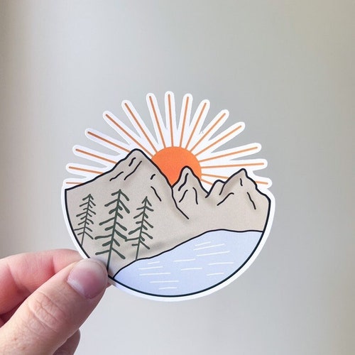 Mountain Range Sticker Vinyl Decal - Etsy