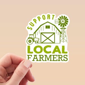Support Local Farmers Sticker, Farmers Market - Etsy