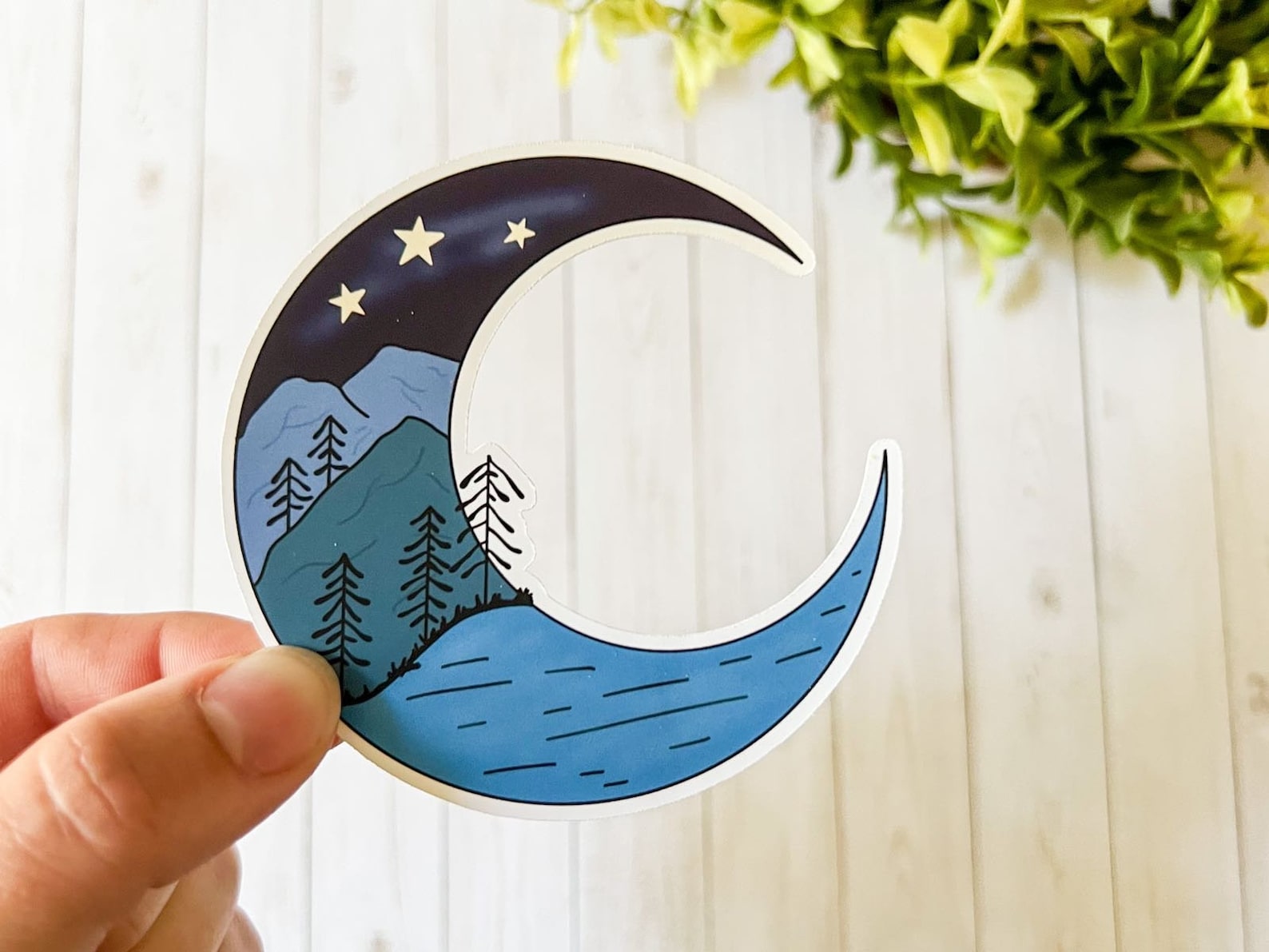 Moon Sticker With Mountain Sticker for Water Bottles Adventurer Gift ...