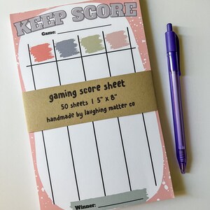 Game Score Notepad, Keep Score - Etsy