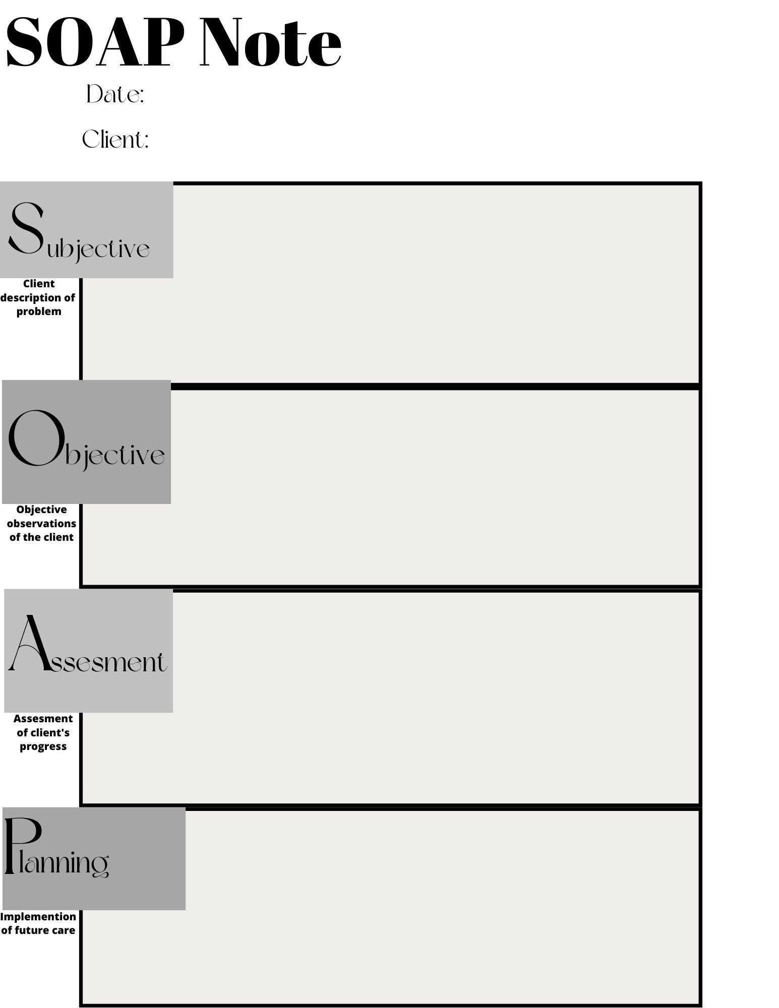 SOAP Note Template for Counseling, Printable/ Downloadable SOAP Note ...