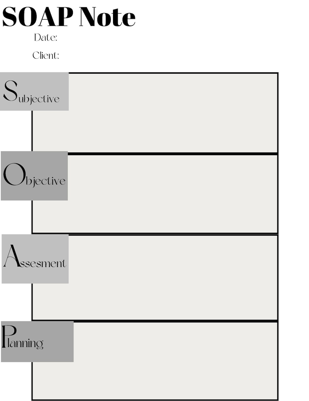 SOAP Note Template for Counseling, Printable/ Downloadable SOAP Note ...
