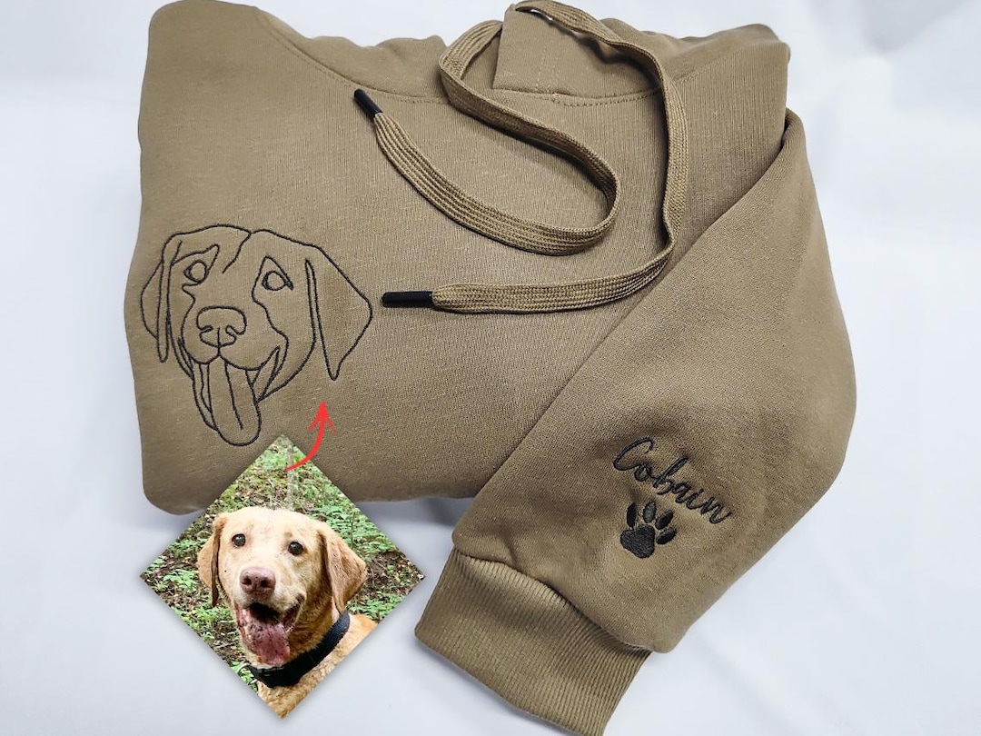 Embroidered Dog Hoodie,personalized One-line Pet Hoodie,dog Mom Sweater ...