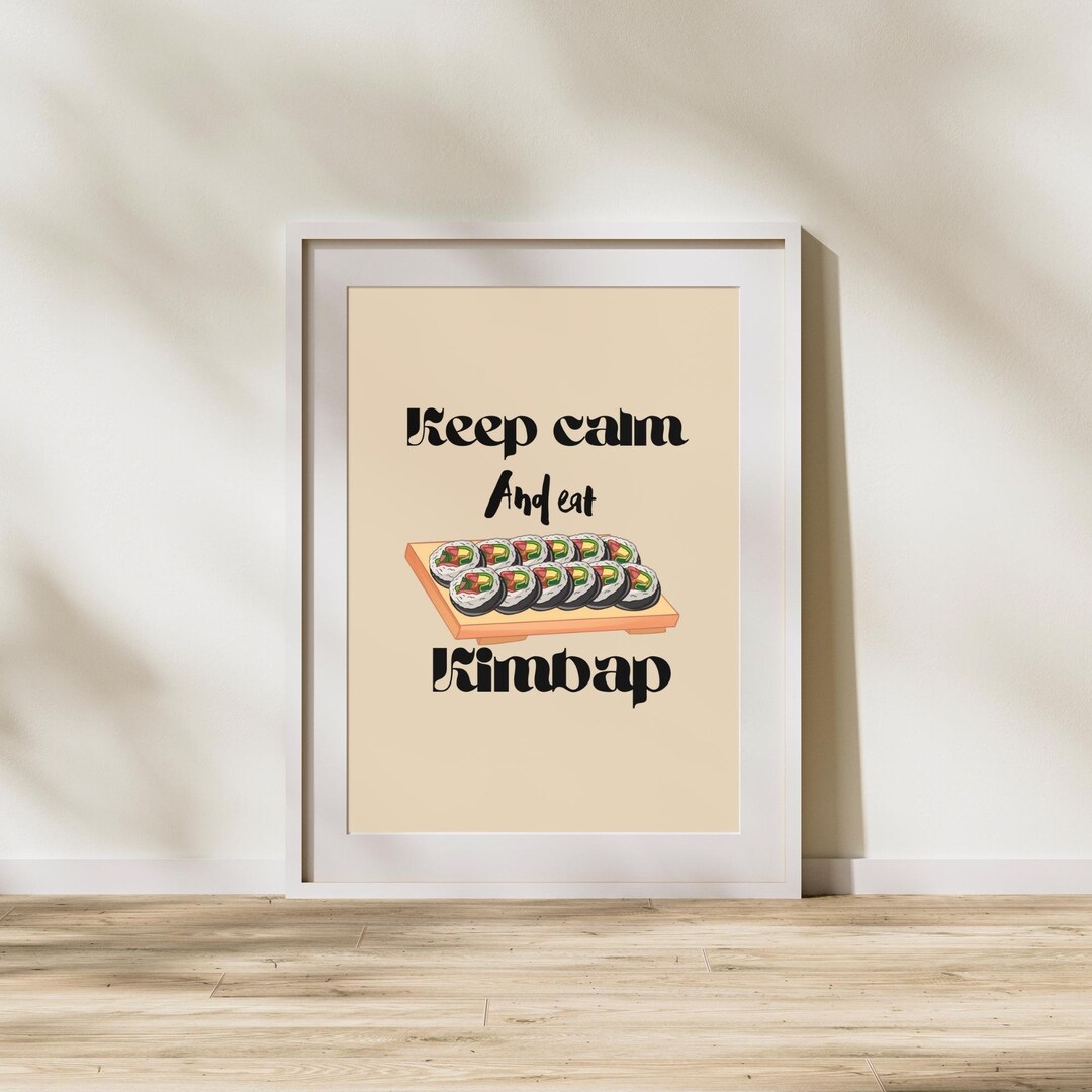 Korean Food Wall Art Printable Kimbap Art - Etsy