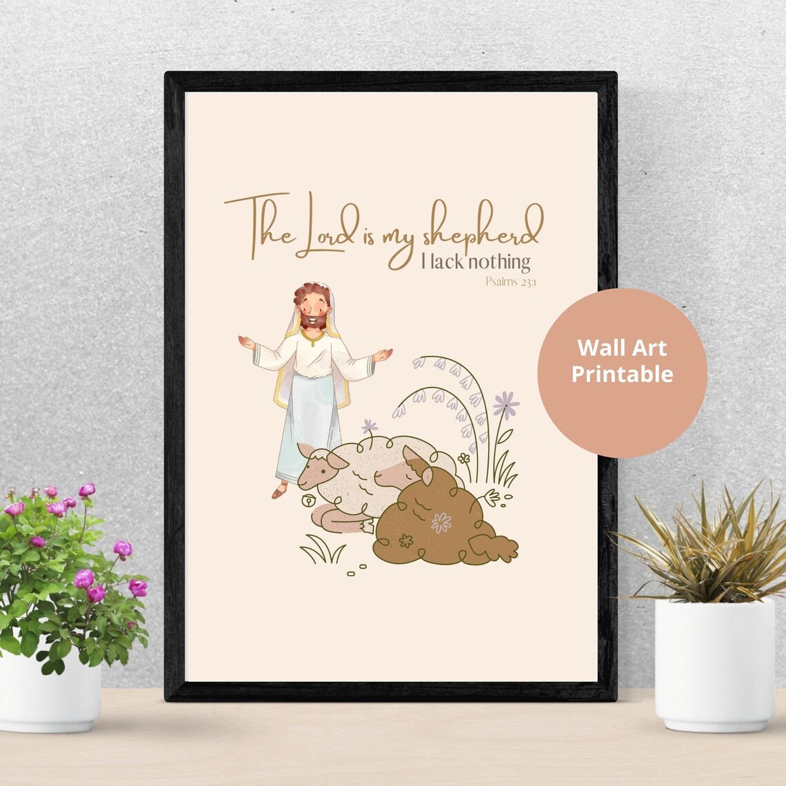 The Lord is My Shepherd Printable Wall Art Nursery - Etsy