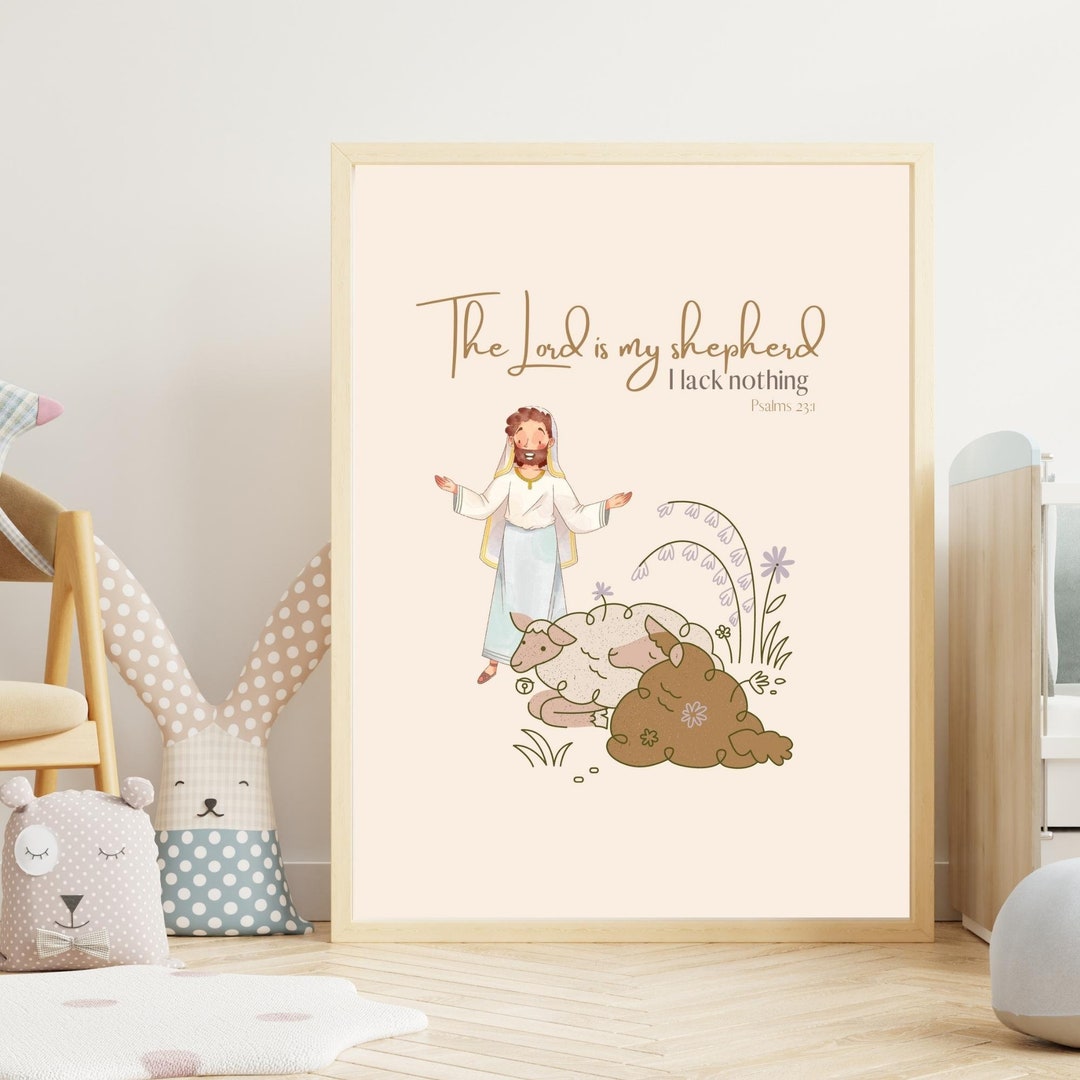 The Lord is My Shepherd Printable Wall Art Nursery Scripture Children ...