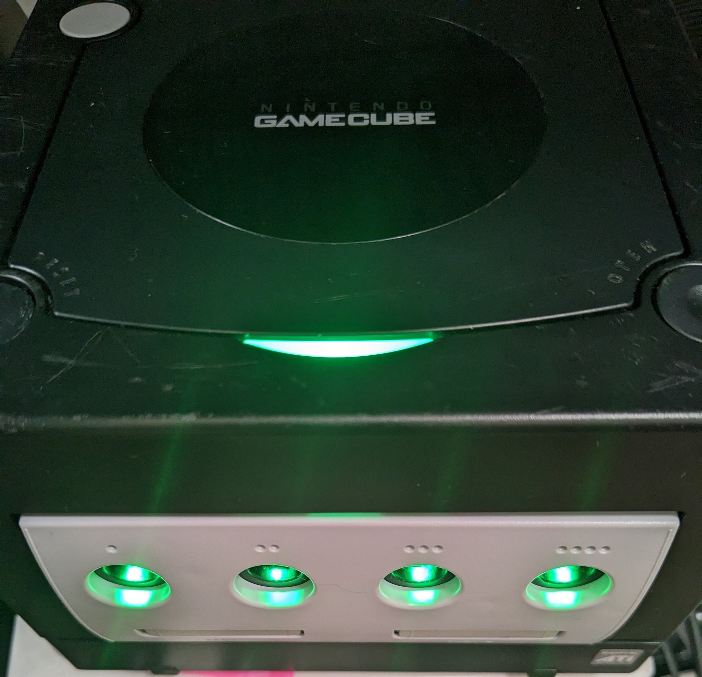 Gamecube Controller Port With New Battery and Leds Installed in Each ...