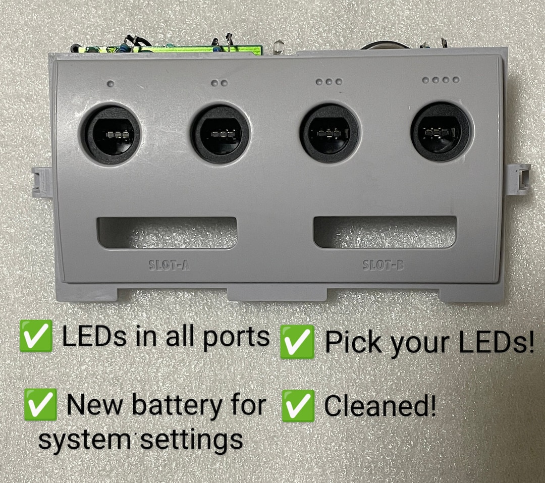 Gamecube Controller Port With New Battery and Leds Installed in Each Port - Etsy