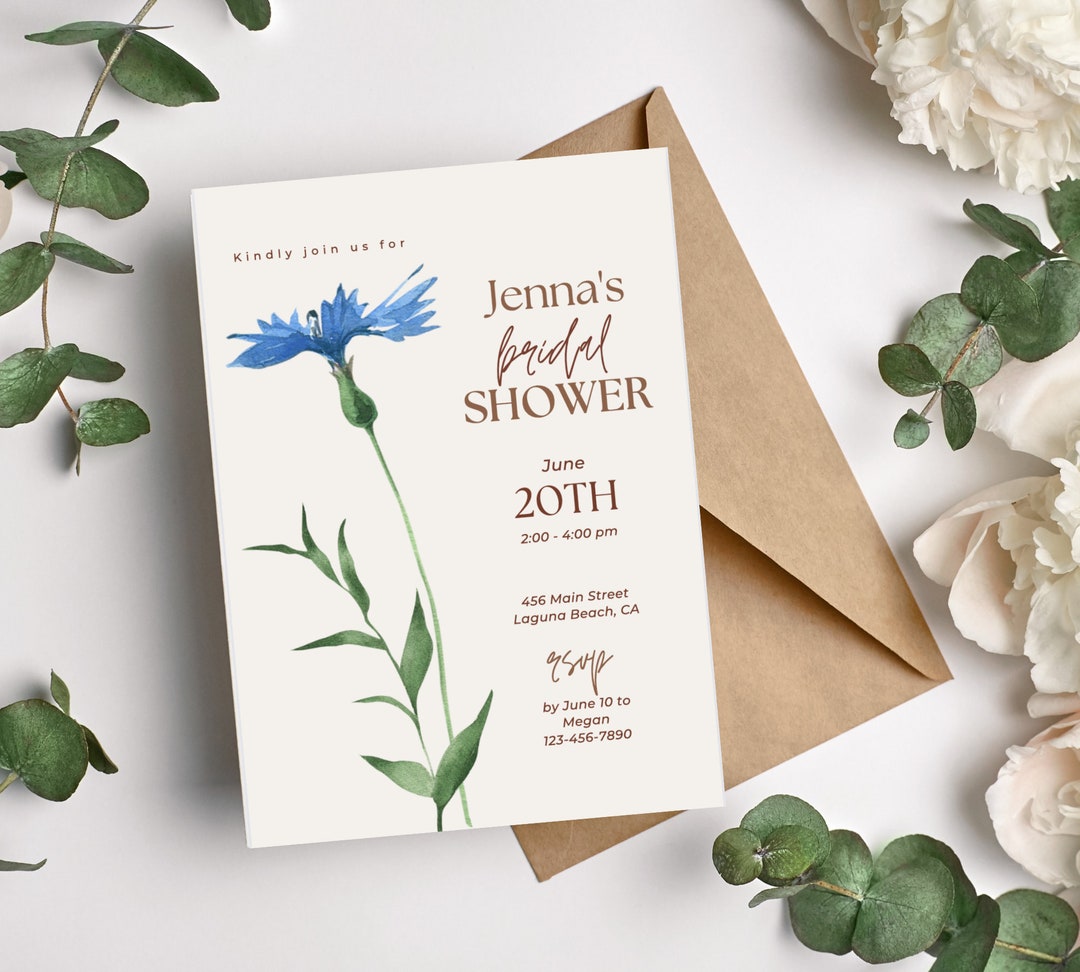 Simple Bridal Shower Invitation Template - Etsy